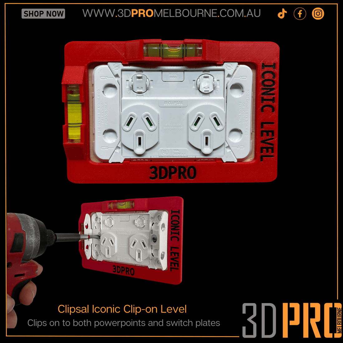 Shop with us for Clipsal Iconic clip-on level | 3D Pro