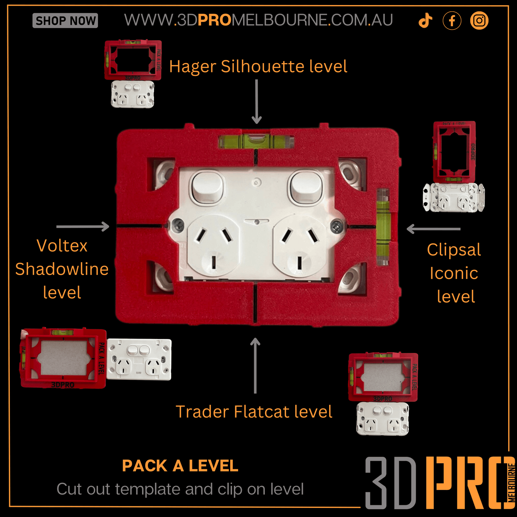 Shop with us for Clipsal Iconic clip-on level | 3D Pro